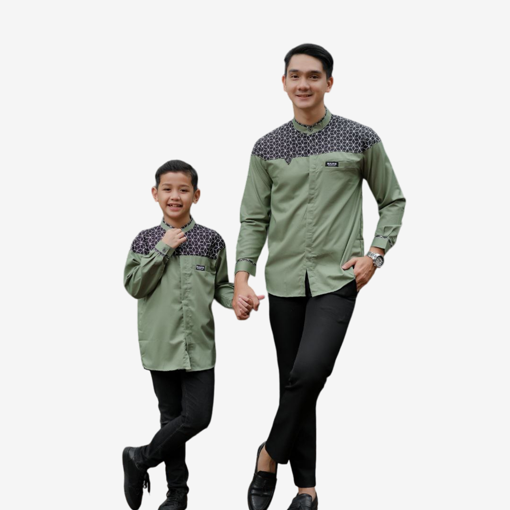Jual BARS CLOTH.CO Baju Lebaran Couple Pasangan 2024 Kemeja Koko Ayah ...