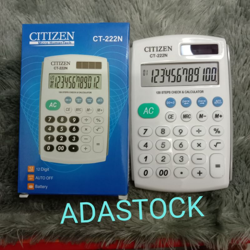 Jual kalkulator saku kalkulator kecil citizen 12 digit ct 222n ...