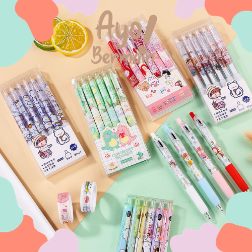 Jual Pulpen Lucu Set isi 6 / Pulpen Cute / Pulpen Karakter | Shopee ...