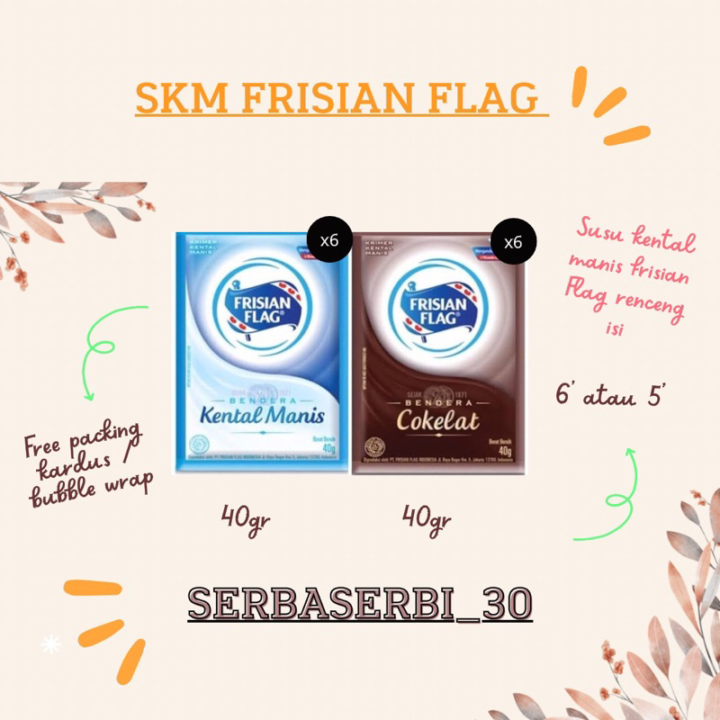 Jual SKM Bendera Sachet Isi 6 - Frisian Flag 40gr susu kental manis sachet isi 6pcs | Shopee ...