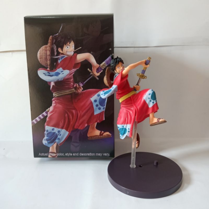 Jual Mainan Action Figure One Piece Monkey D luffy Wano kuni | Shopee ...