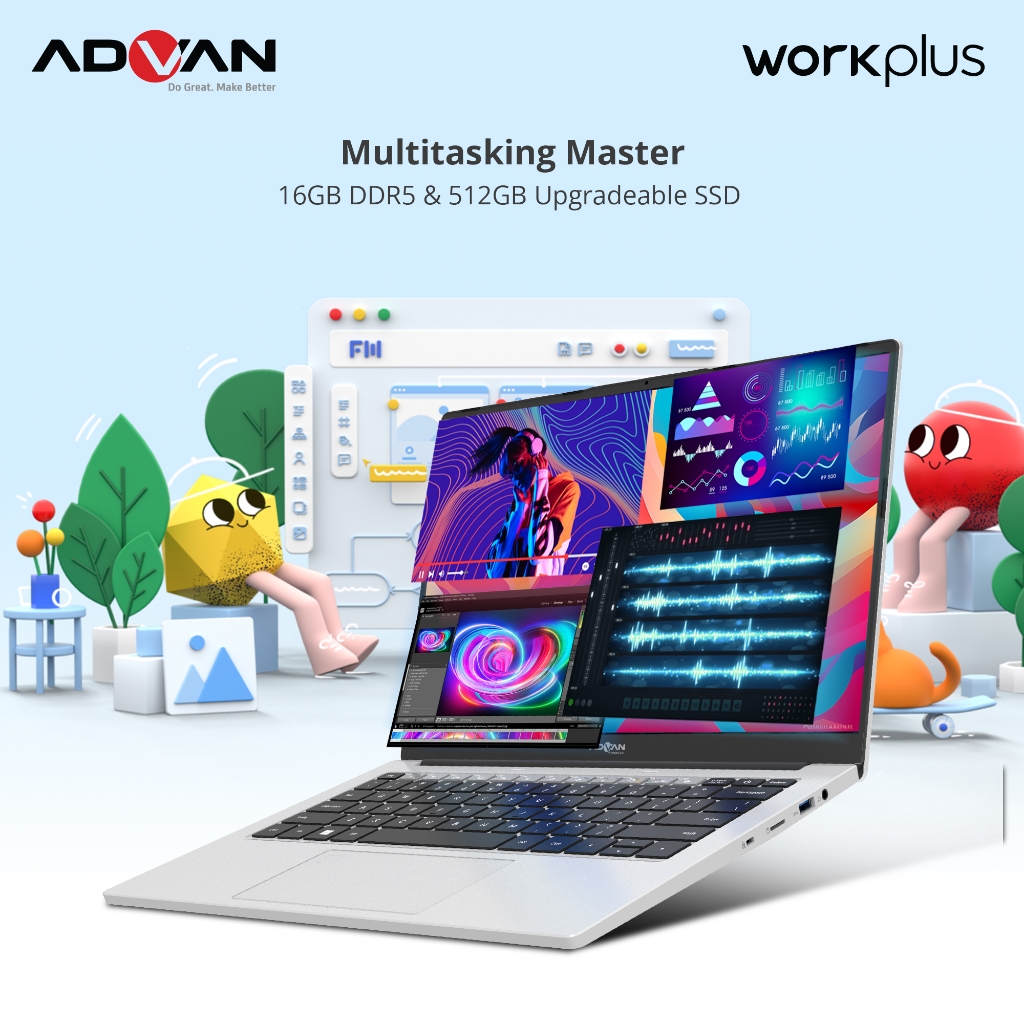 Jual ADVAN Workplus Amd Ryzen 5 6600H Core i5 12600H Ram16Gb Ssd2Tb ...