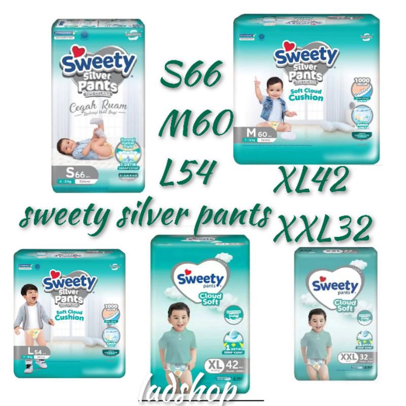 Jual Promo sweety silver pants S66/M60/L54/XL42/XXL32 | Shopee Indonesia