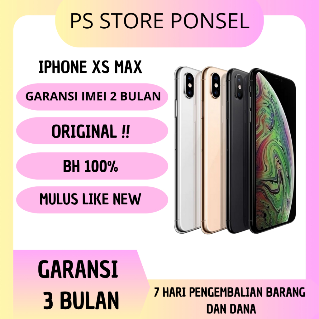 Jual Iphone Xs Max 64GB/256GB second/bekas fullset original 100% mulus ...