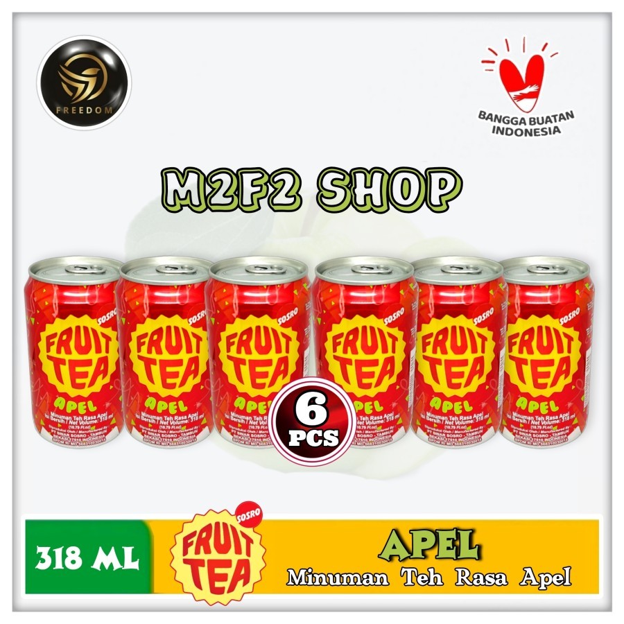 Jual Fruit Tea Sosro Apple Can | Teh Rasa Apel Kaleng - 318 ml (Kemasan 6 Pcs) | Shopee Indonesia