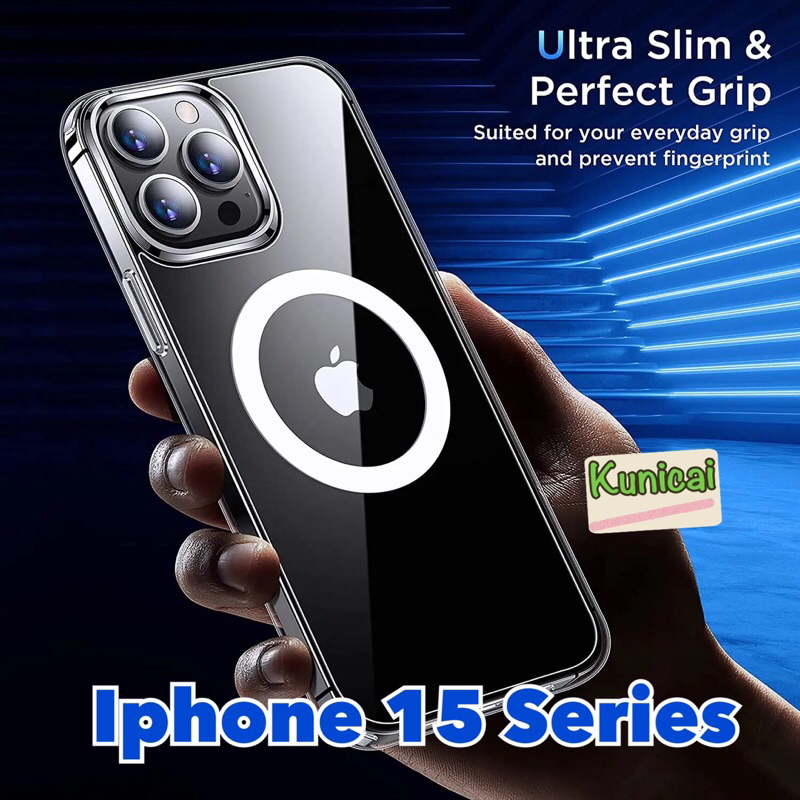 Jual PREMIUM CASING MAGSAFE IPHONE 15 PRO MAX PLUS CRYSTAL CLEAR CASE ...