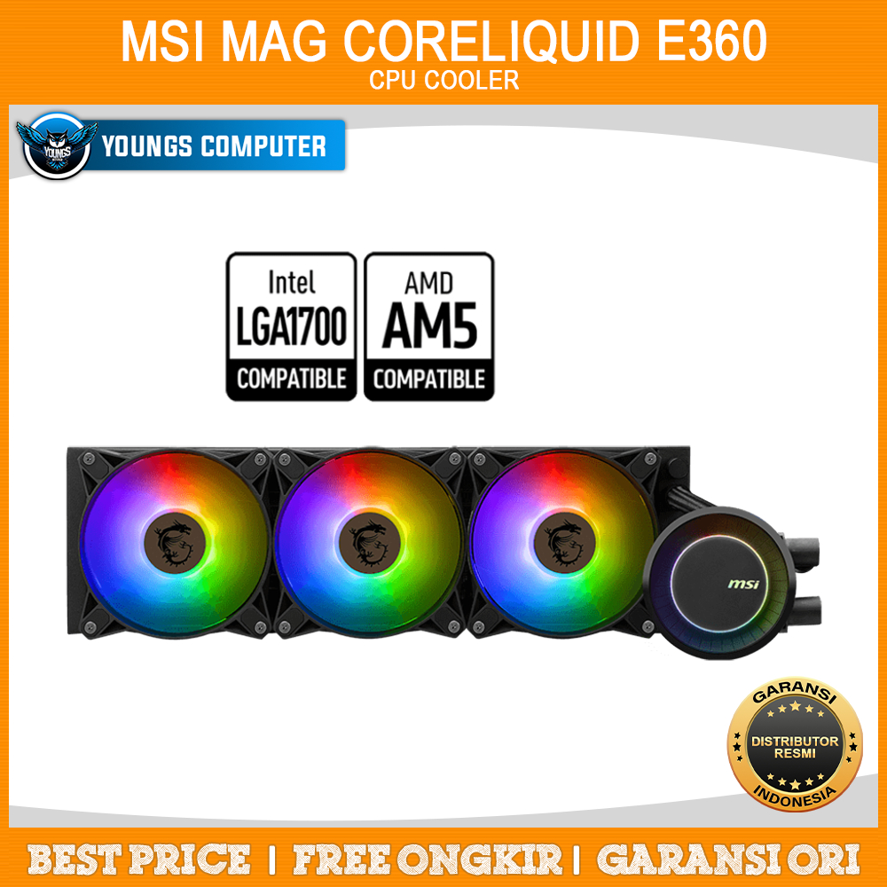 Jual CPU COOLER MSI MAG CORELIQUID E360 | AIO Liquid Cooler 360mm | Shopee Indonesia