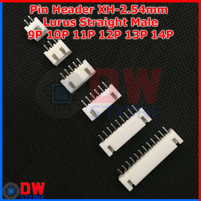 Jual Konektor Pin Header XH2.54 XH 2.54mm Male Lurus 9P 10P 11P 12P 13P ...