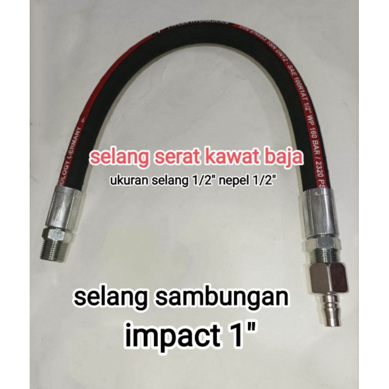 Jual selang angin selang sambungan impact 1 inch panjang 50 cm | Shopee ...