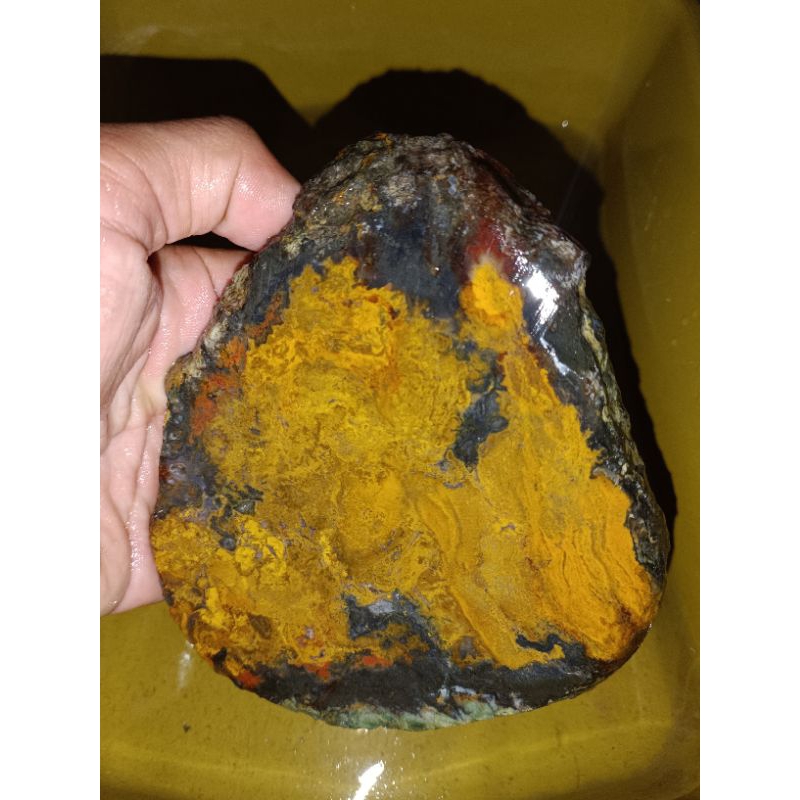 Jual BAHAN NATURAL KLAWING CORAK KUNING SEMI HIJAU KRISTAL / BATU AKIK ...