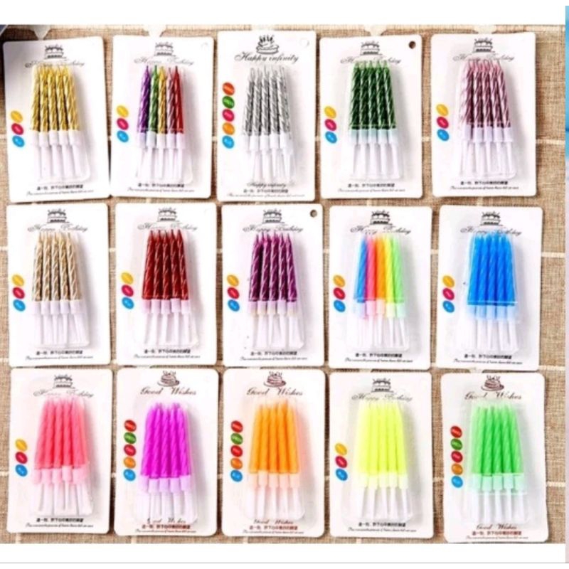 Jual LILIN HAPPY BIRTHDAY ISI 10 BIJI CANDLE PARTY ULANG TAHUN WARNA ...