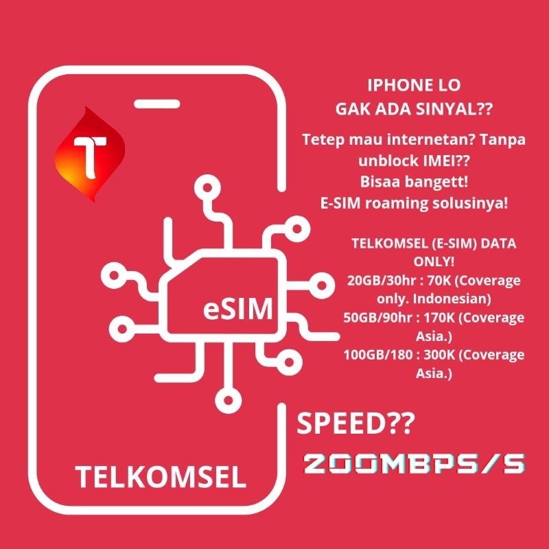 Jual eSIM Telkomsel (Airalo): 20GB/50GB/100GB! Indonesia dan Asia | Shopee Indonesia