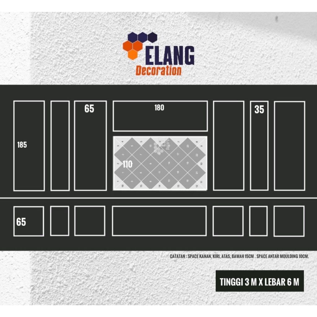 Jual Paket Lengkap Dekorasi dinding Tinggi 3 meter x Lebar 6 meter Wall ...