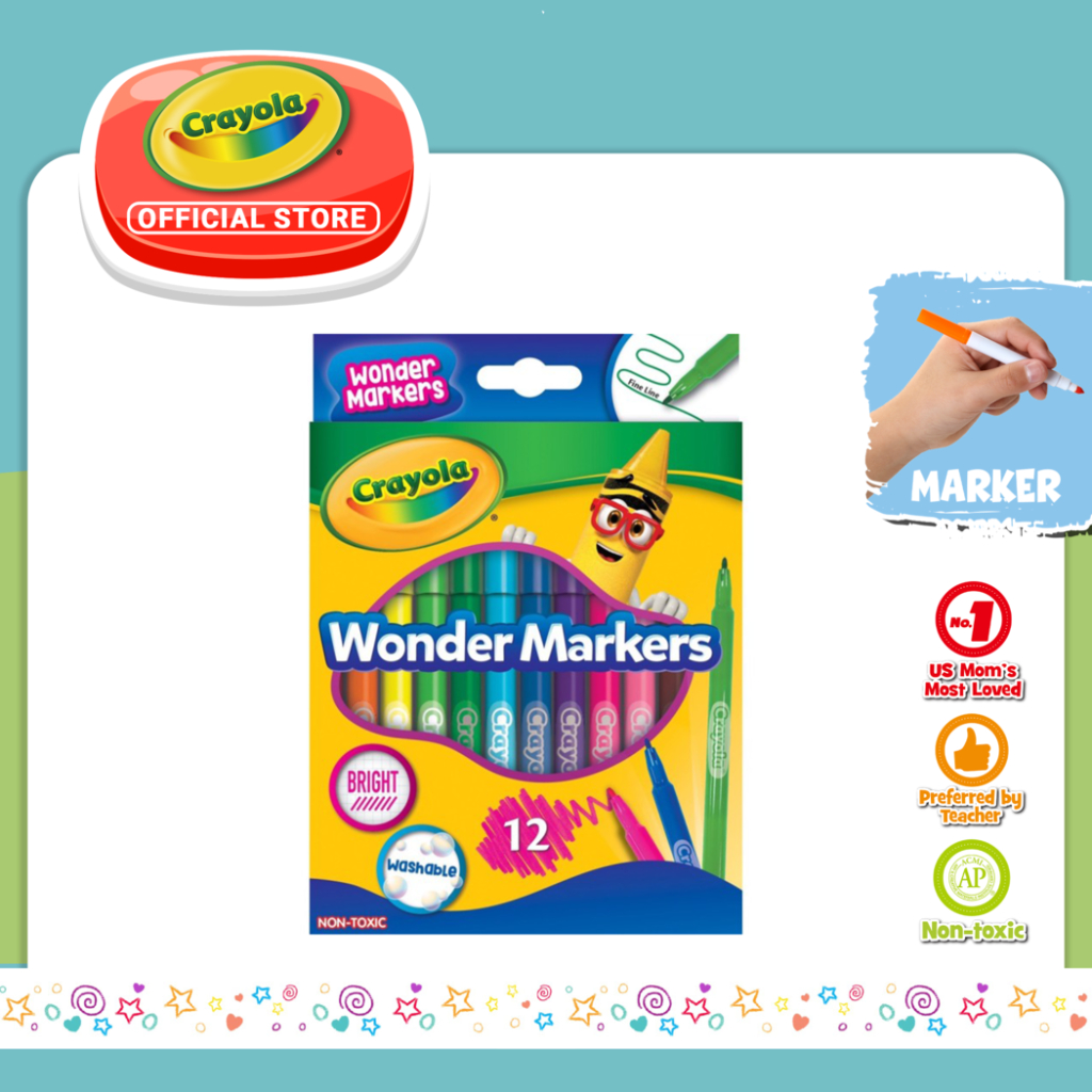 Jual Crayola 12ct Colors Wonder Markers | Shopee Indonesia