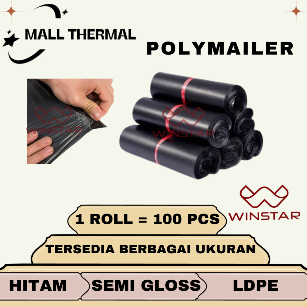 Jual Polymailer Plastik Packing Hitam 35X50cm isi 100 pcs plastic ...