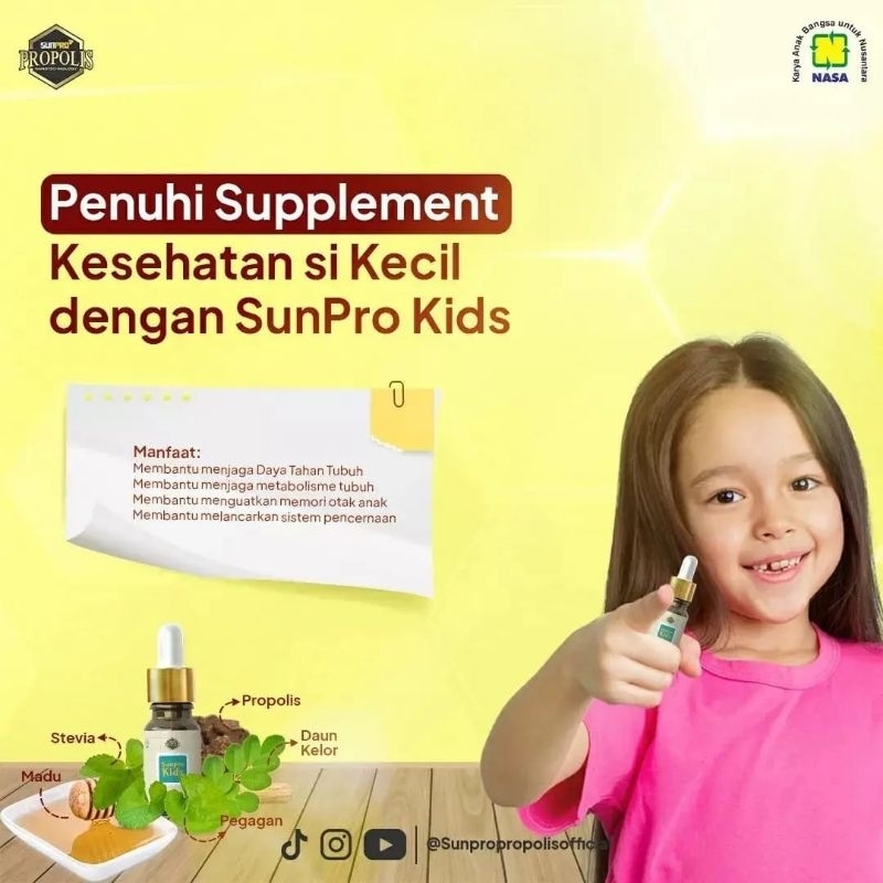 Jual PROPOLIS SUNPRO KIDS NASA Suplemen Kesehatan Terbaik Untuk Anak ...