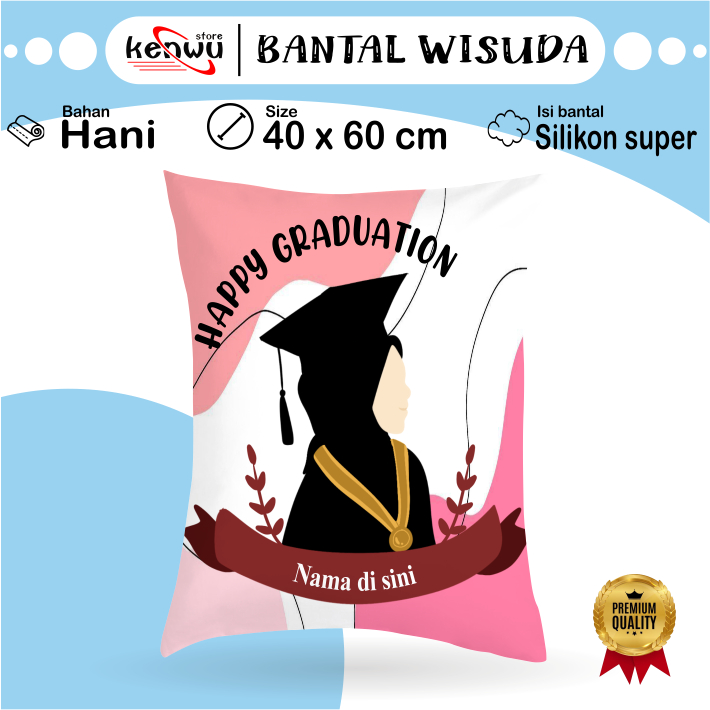 Jual Kenwustore Bantal Wisuda Cewek Tanpa Muka 40x60 cm - Bantal Custom ...