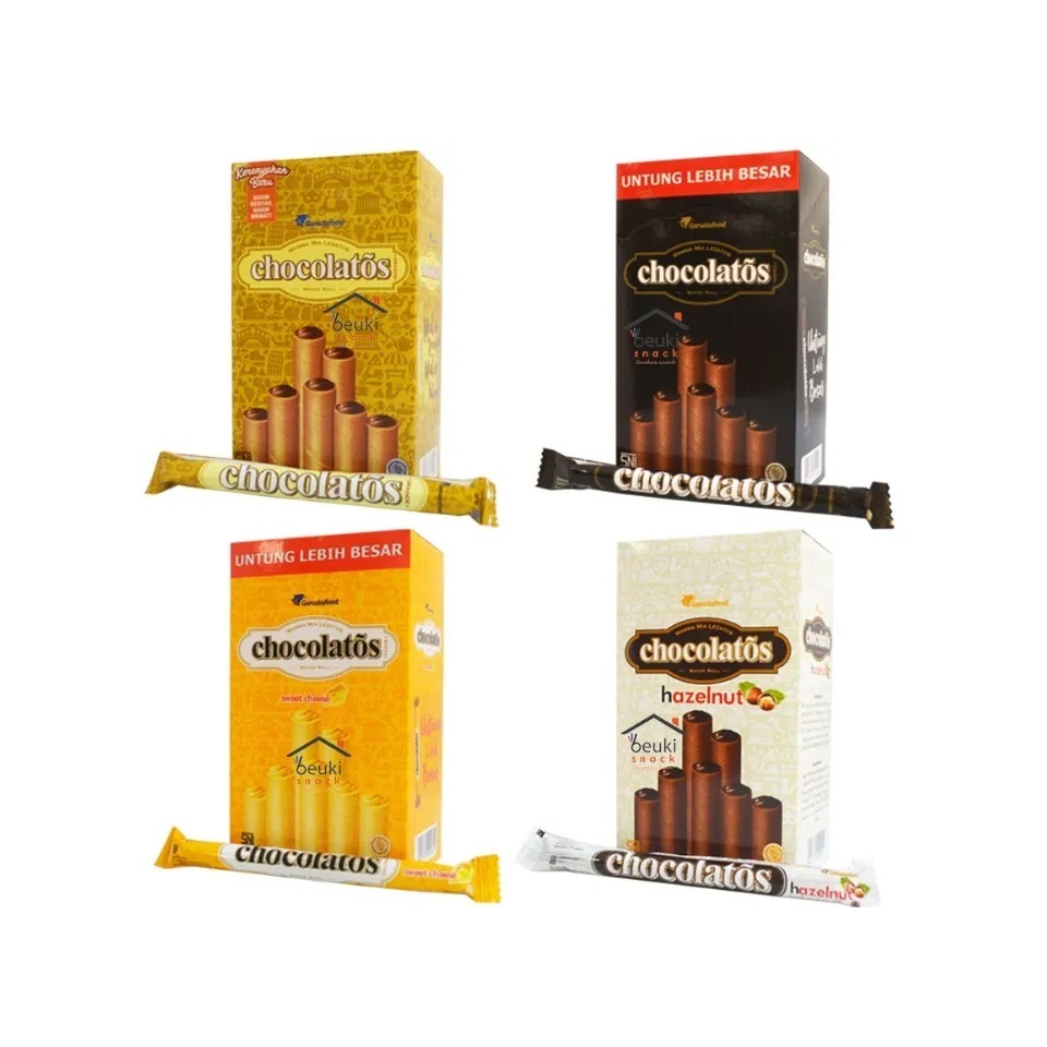 Jual { PerBox isi 24 } Chocolatos Wafer Stick Roll 500 & 1000 ...