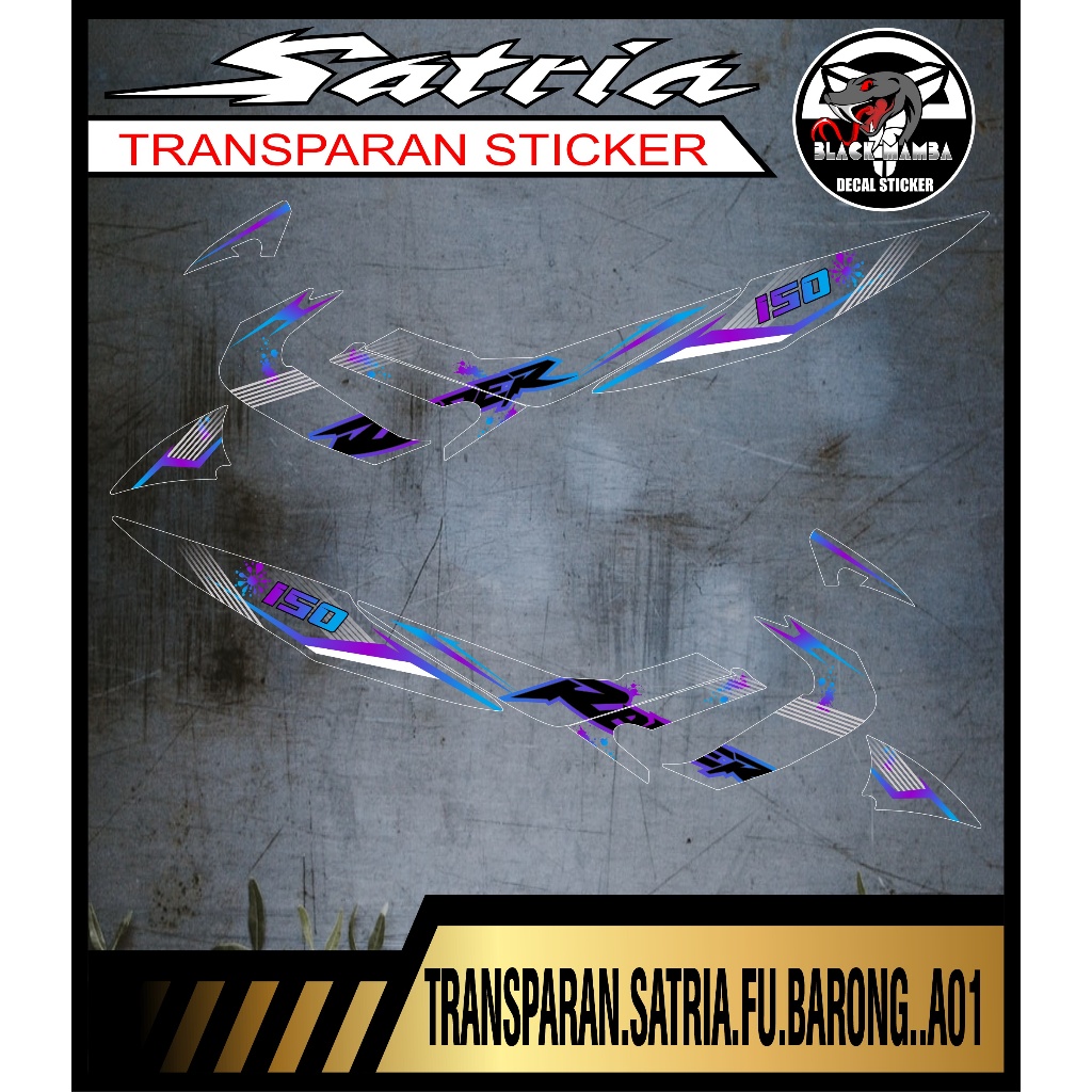 Jual STICKER TRANSPARAN SUZUKI SATRIA FU BARONG MOTIF REIMBOW CODE A01 ...