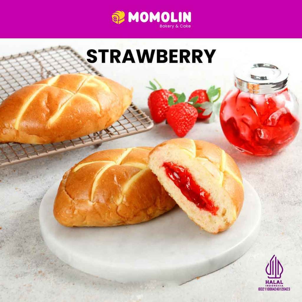 Jual Momolin Bakery Roti Strawberry PREMIUM Momolin Bakery | roti manis ...