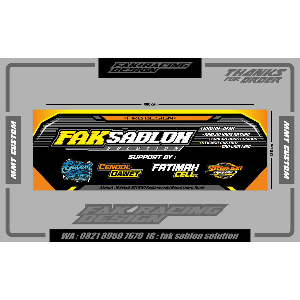 Jual MMT / SPANDUK / BANNER MODEL RACING CUSTOM | Shopee Indonesia