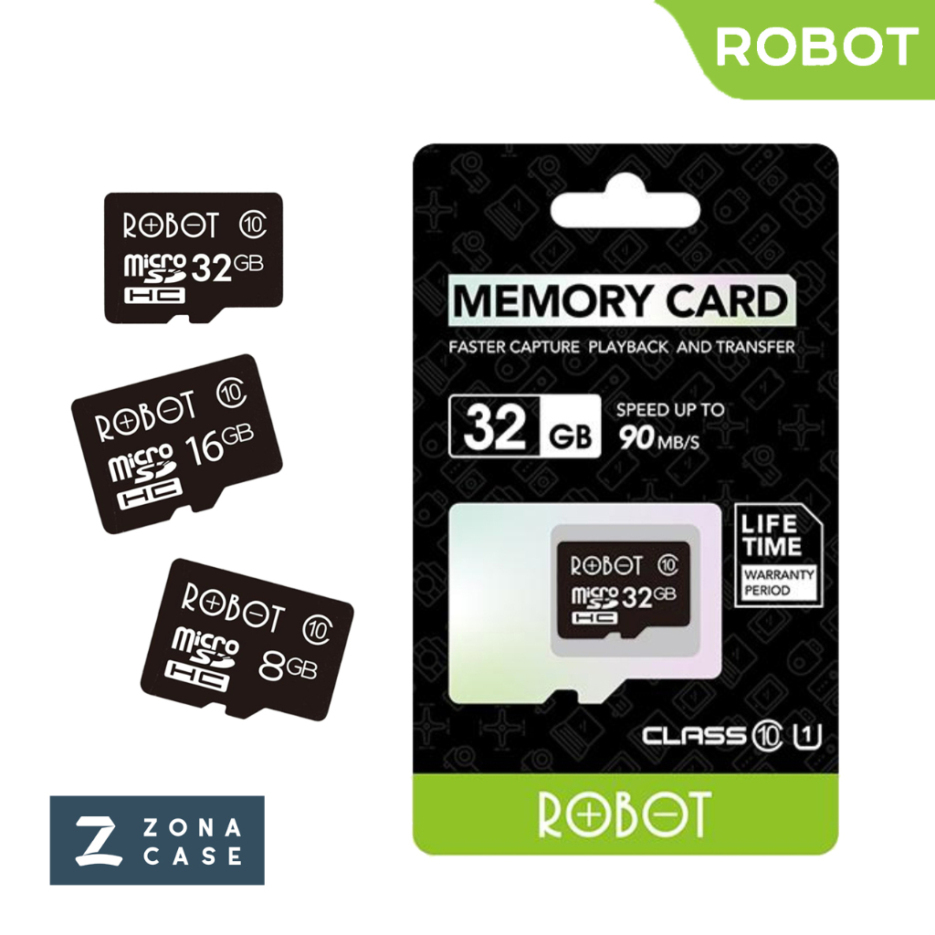 Jual Memory Micro SD ROBOT 32 GB Class 10 Original 16 GB 8 GB | Shopee ...