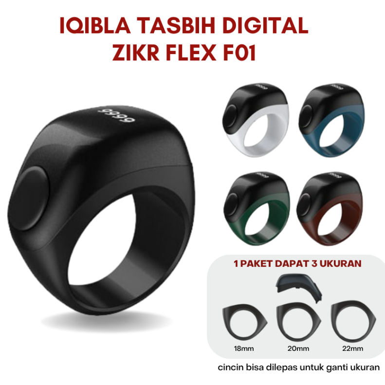 Jual IQIBLA Cincin Tasbih Digital / Smart Ring Zikr Flex Lite F01 All ...