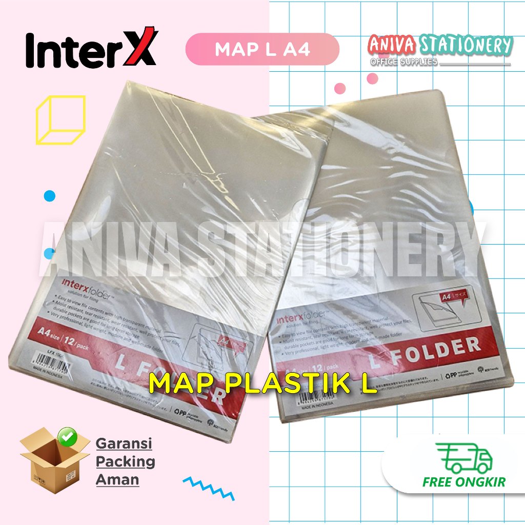 Jual INTERX MAP BENING PLASTIK L CLEAR SLEEVE HOLDER A4 ( 12 PCS ...
