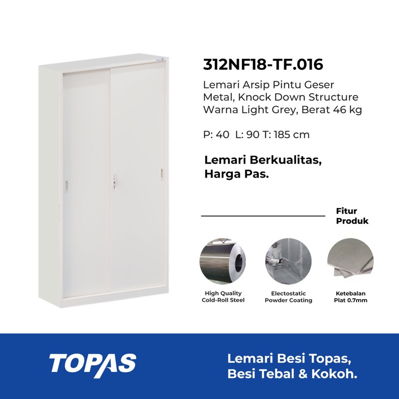 Jual Lemari Besi Sliding TOPAS - lemari besi - Almari Besi (Sliding ...