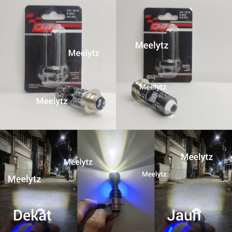 Jual Lampu utama Led H6 laser jauh dekat putihkuning plus senja biru ...