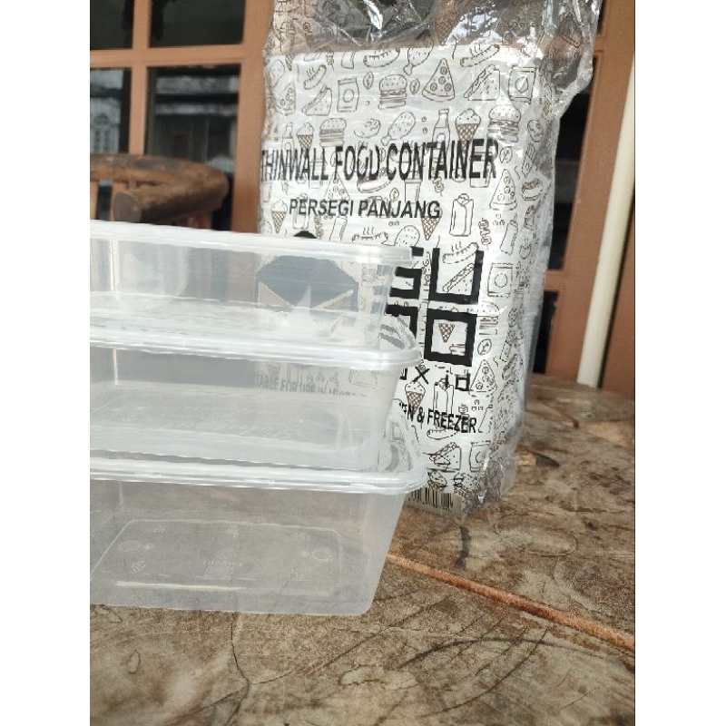 Jual BOX THINWALL PERSEGI PANJANG 500ML box kontainer | Shopee Indonesia