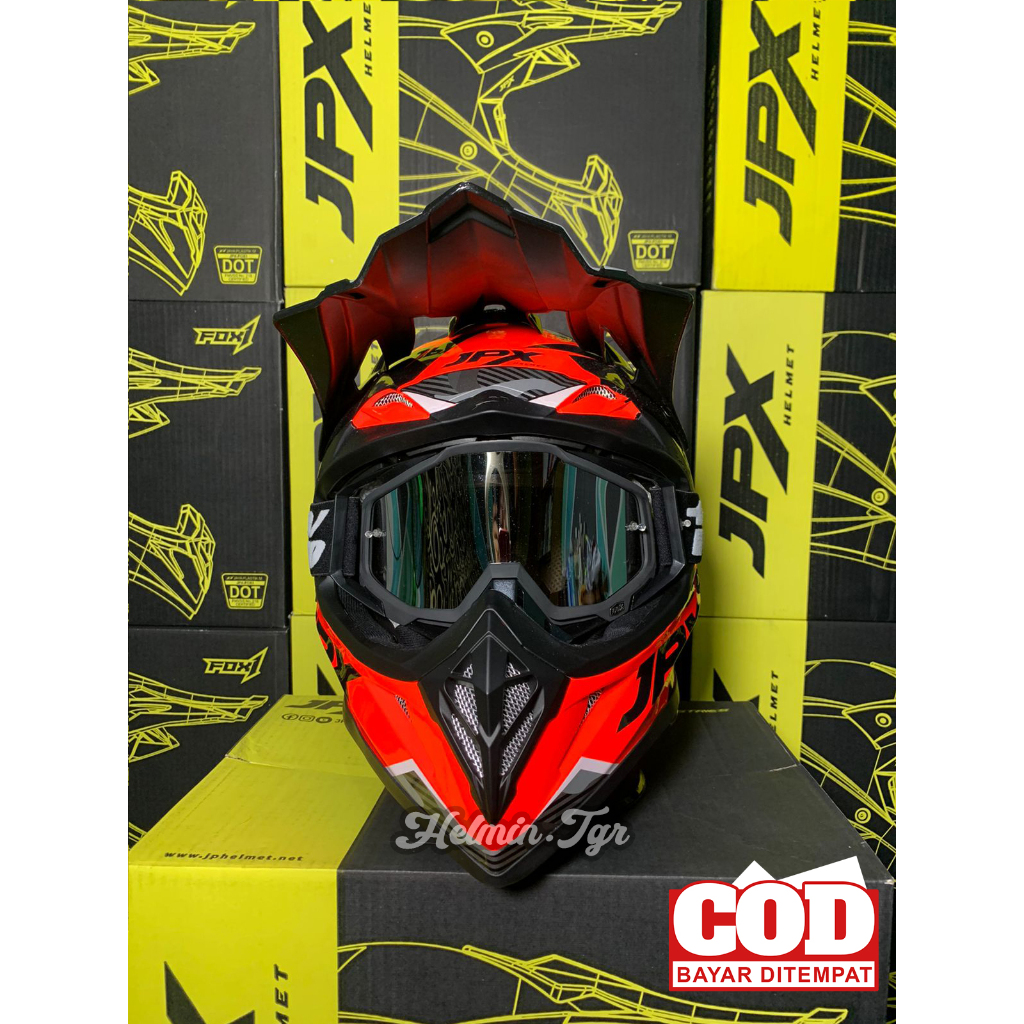 Jual HELM JPX CROSS FOX1 X35 RED ORIGINAL REAL PICT & VIDEO 100% ...