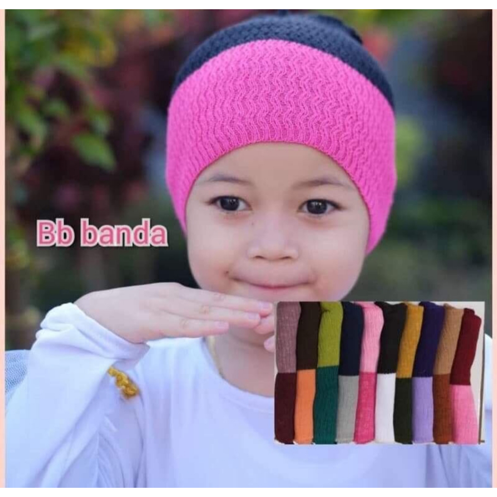 Jual paket ciput rajut anak 2 warna ukuran 2-12 thn// ciput rajut anak ...