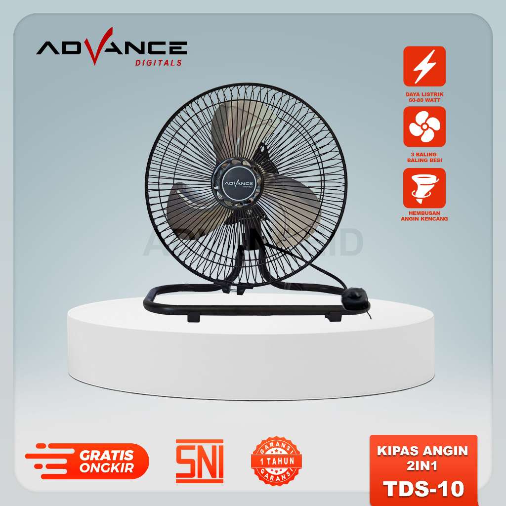 Jual Advance TDS-10 Desk Fan Wall Fan 10" 2in1 Kipas Angin Listrik Desk & Wall Fan | Shopee ...