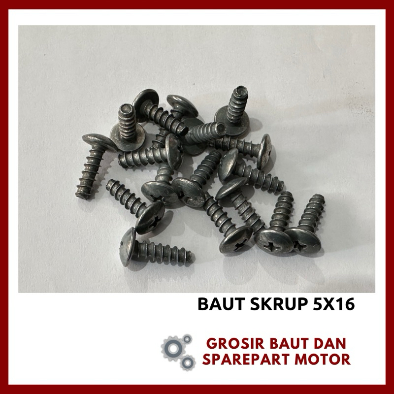 Jual Baut Skrup Sekrup 5x16 100 pcs | Shopee Indonesia