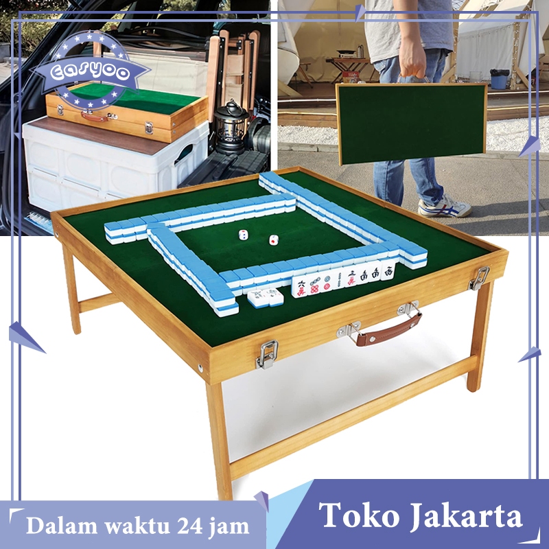 Jual Portable Mahjong Set Dengan Meja Mahjong Mainan Board Game ...