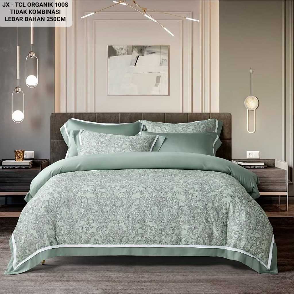 Jual Sprei Set Sutra Organik 100s Serat Bamboo Motif Polos Bunga ...