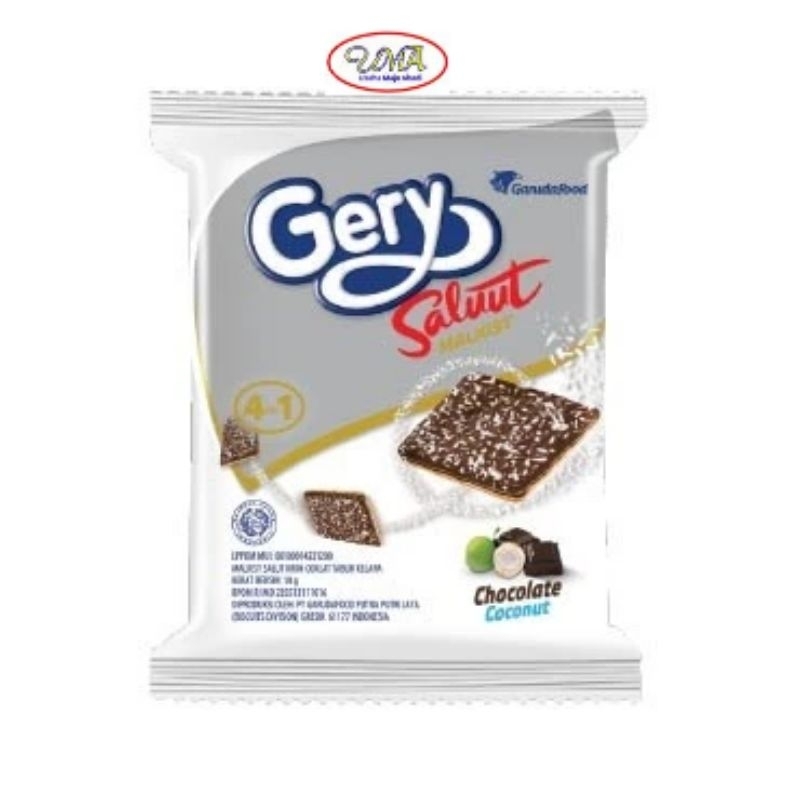 Jual Gery Saluut Malkist Chocolate Coconut 19 g (isi 10 bks) | Shopee ...