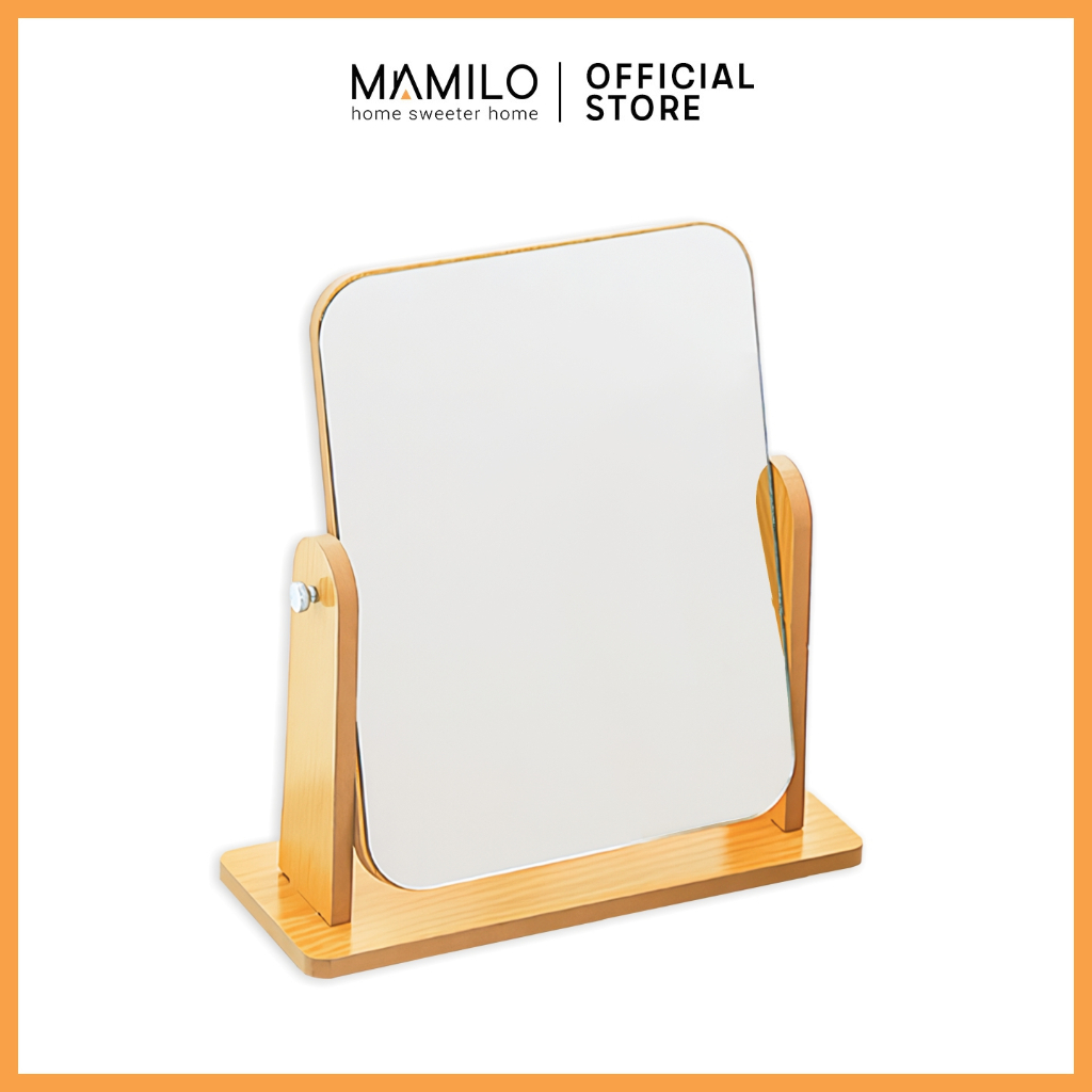 Jual MAMILO Cermin Kaca Rias Mirror Frame Kayu Aesthetic | Shopee Indonesia