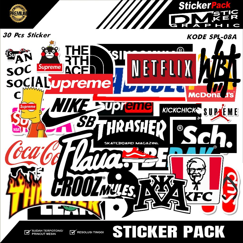 Jual 40 PCS STICKER PACK HYPEBEAST/ STICKER BRAND AESTHETIC/ DEKOR BUKU ...