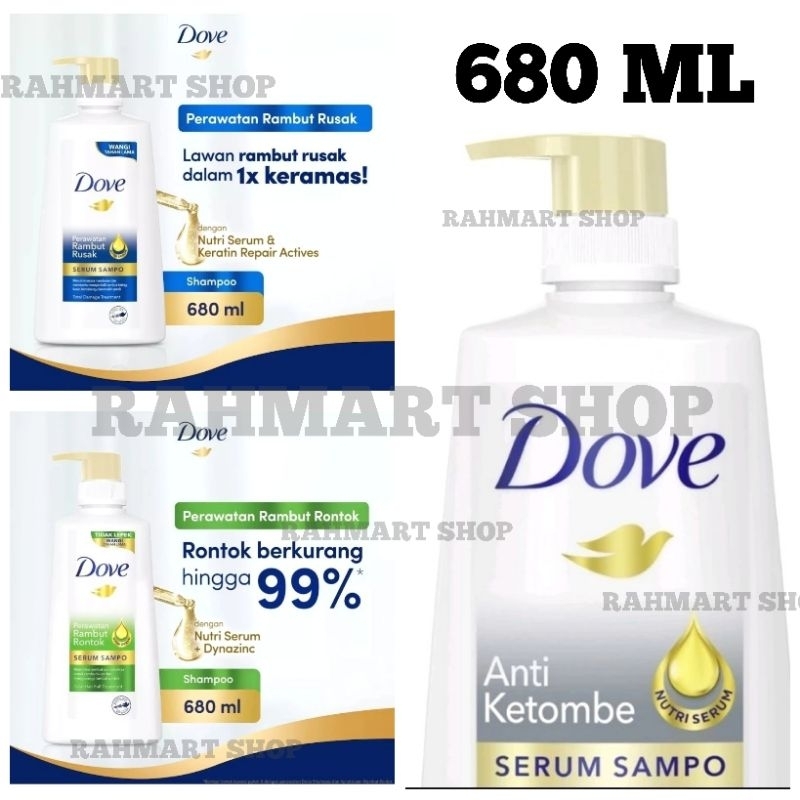 Jual DOVE SHAMPOO SERUM 680ML - Anti Ketombe - Rambut Rontok - Rambut ...