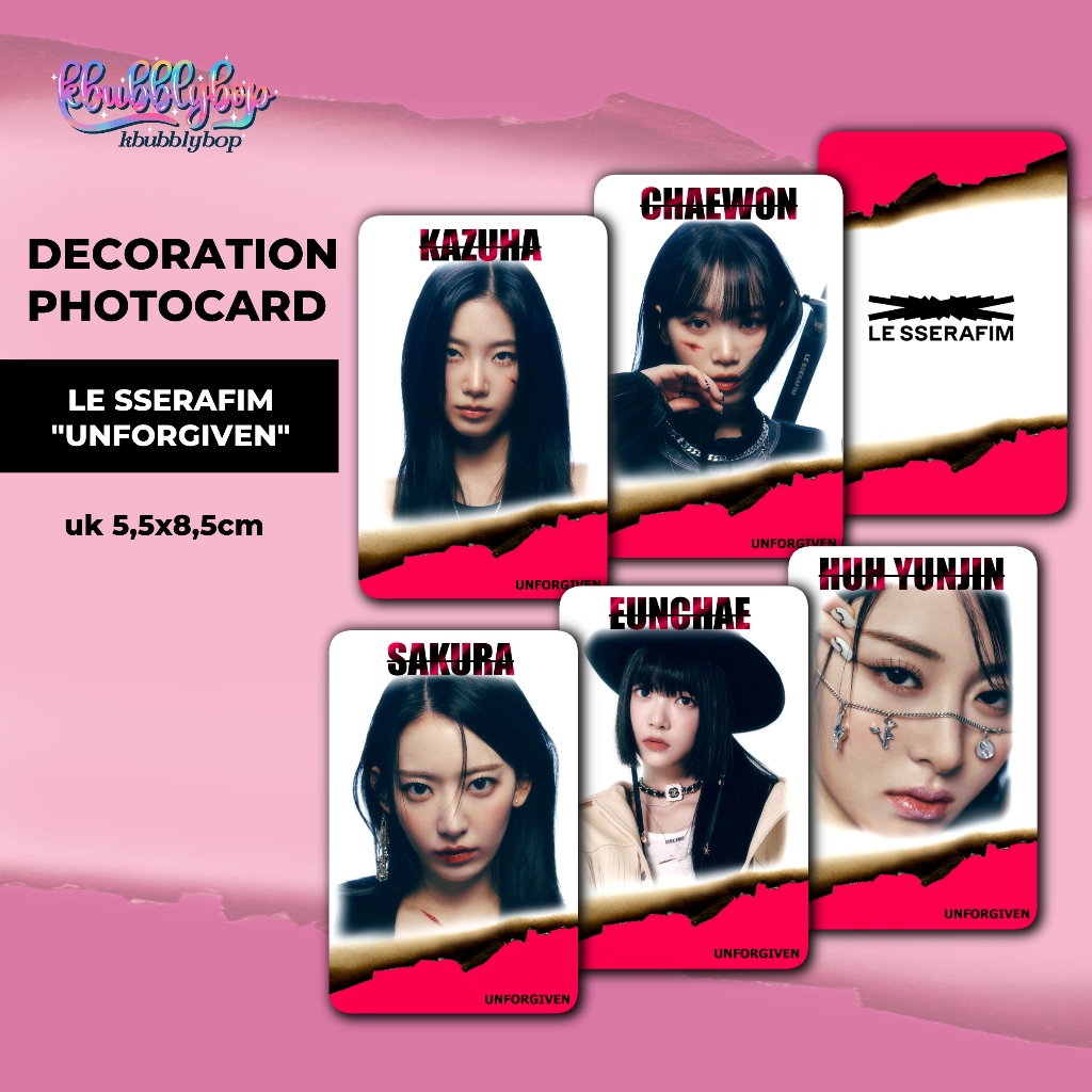 Jual DECORATION PHOTOCARD UNOFFICIAL_LE SSERAFIM_UNFORGIVEN | Shopee ...