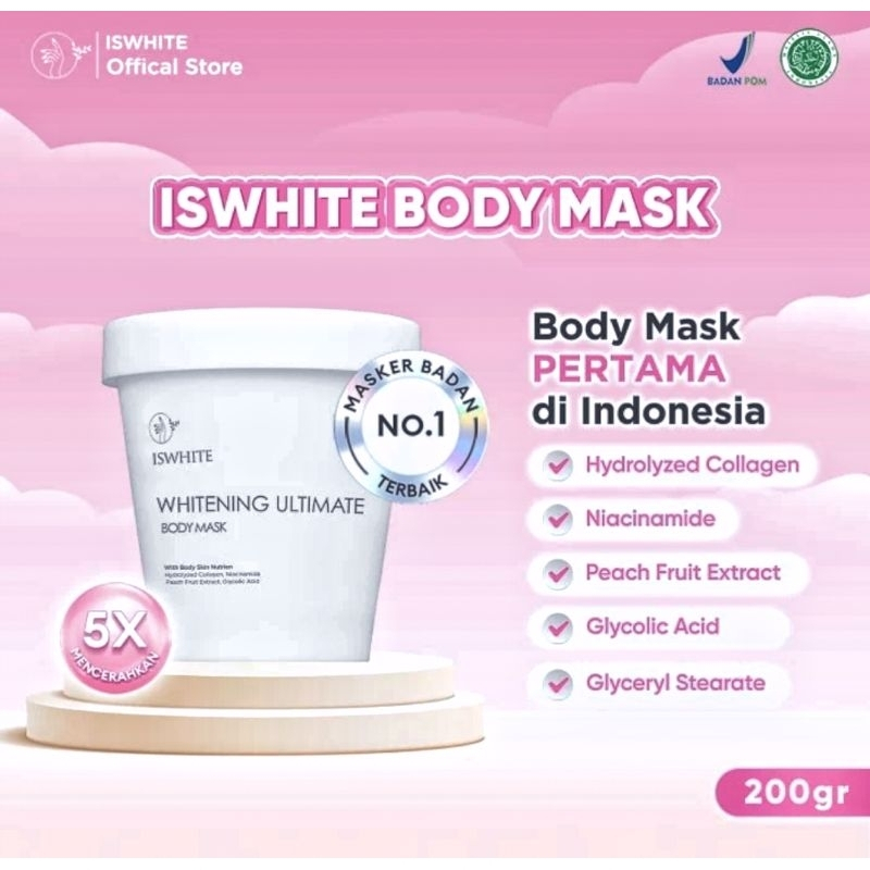 Jual ISWHITE Body Mask | Masker Badan Membantu Mencerahkan Kulit Tubuh ...