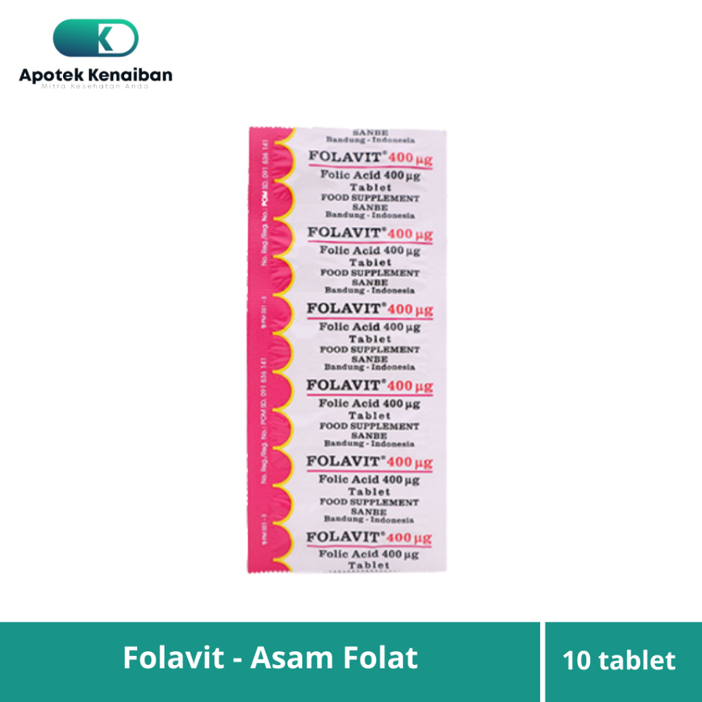 Jual FOLAVIT 400 STRIP SUPLEMEN KEHAMILAN ASAM FOLAT / SUPLEMEN PROMIL ...