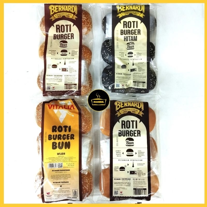 Jual BERNARDI (New Black), VITALIA Roti Burger Wijen | Shopee Indonesia