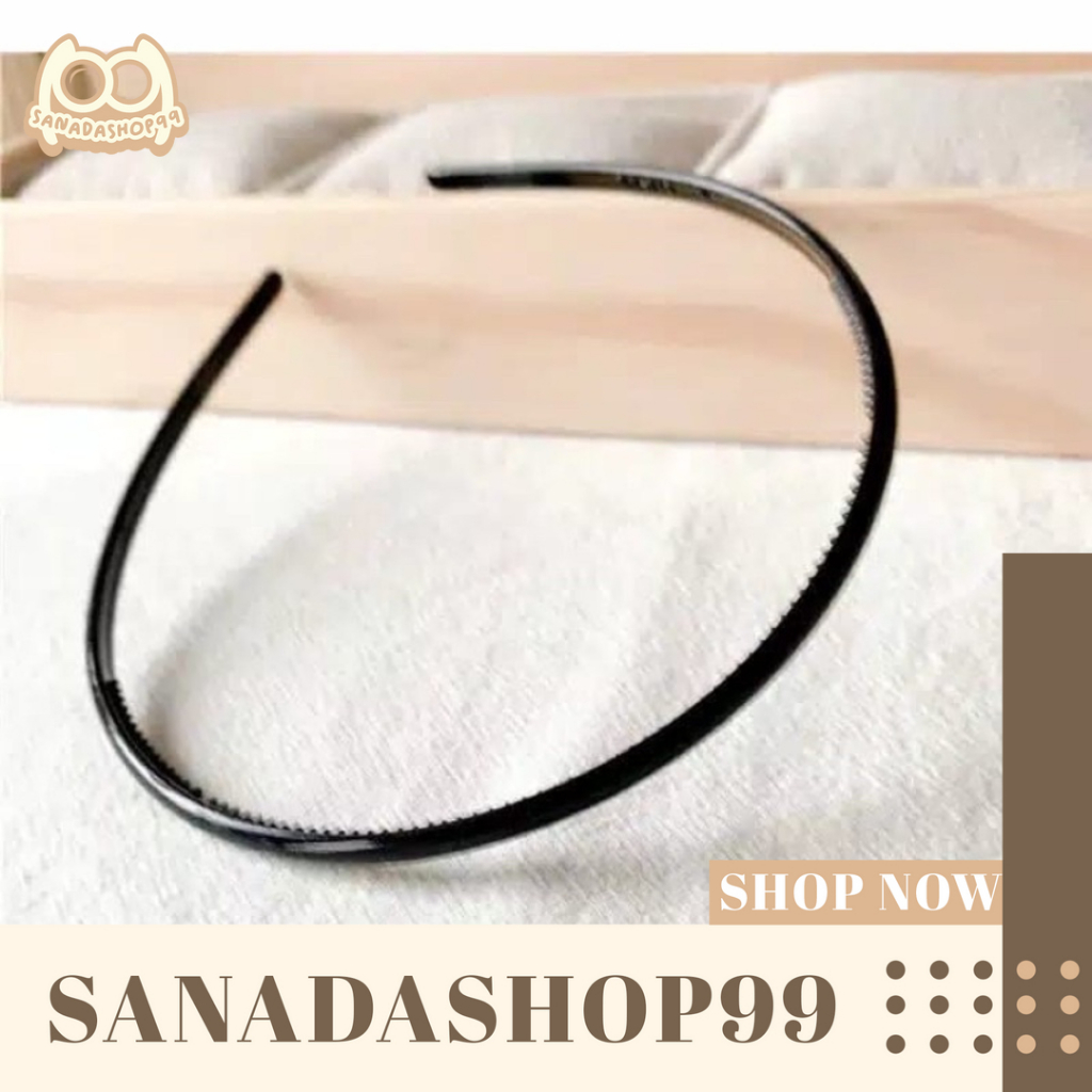 Jual (ACC17) Bando Kecil Polos Hitam Bando Plastik Lidi Hitam | Shopee ...
