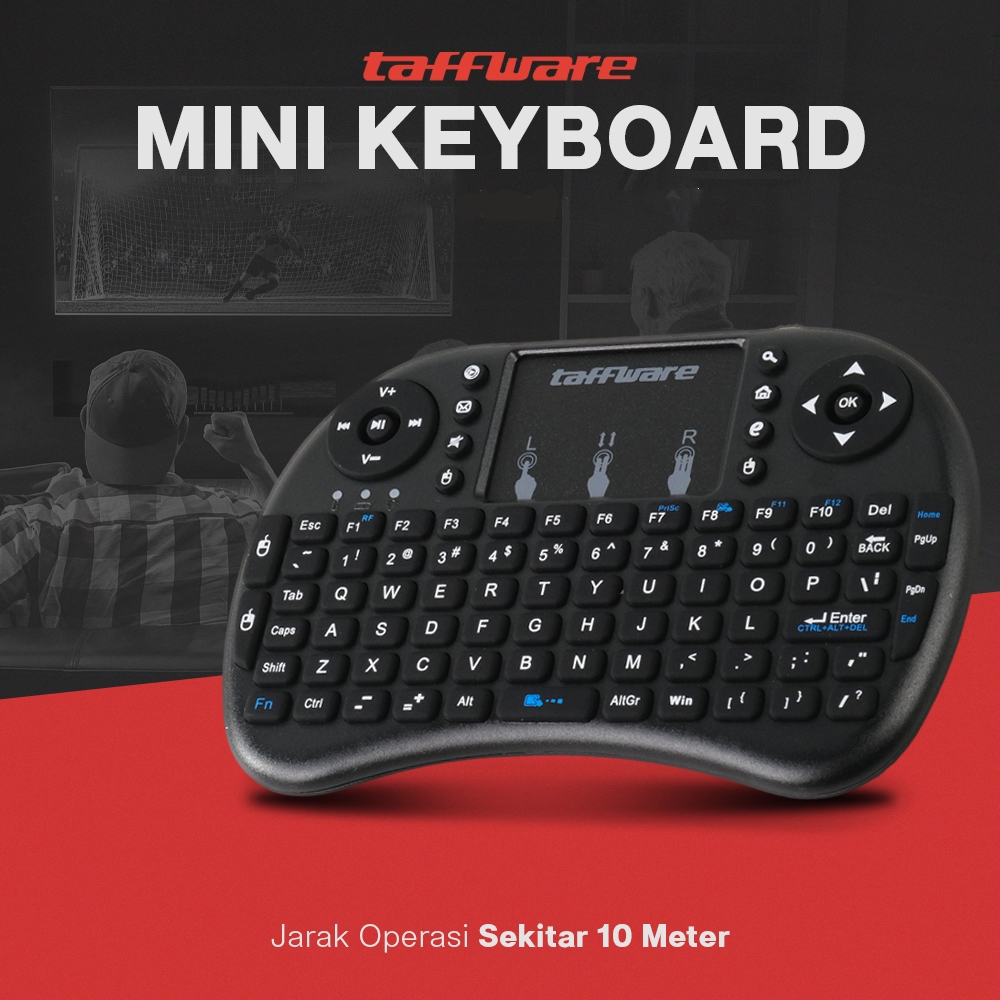 Jual Keyboard Wireless Mini 2.4G with Touchpad Air Mouse - i8 - Black ...