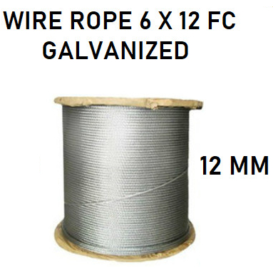 Jual Wire Rope / Kawat Seling Baja 12mm 6x12 Galvanised RRT | Shopee Indonesia