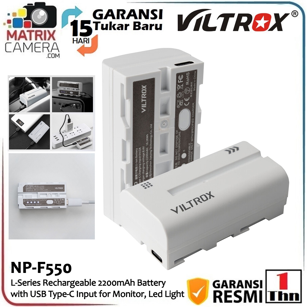 Jual Viltrox NP-F550 2200mAh Battery for LED Video Light, Monitor, etc ...