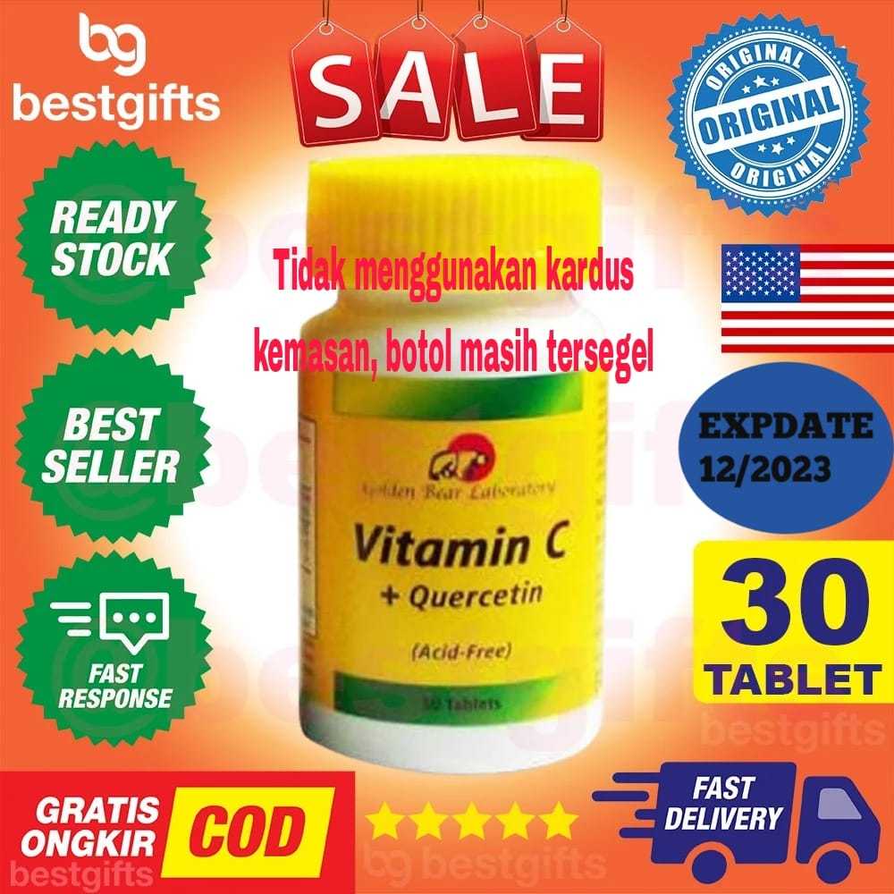 Jual GOLDEN BEAR LABORATORY VITAMIN C QUERCETIN 300 MG ACID FREE ...